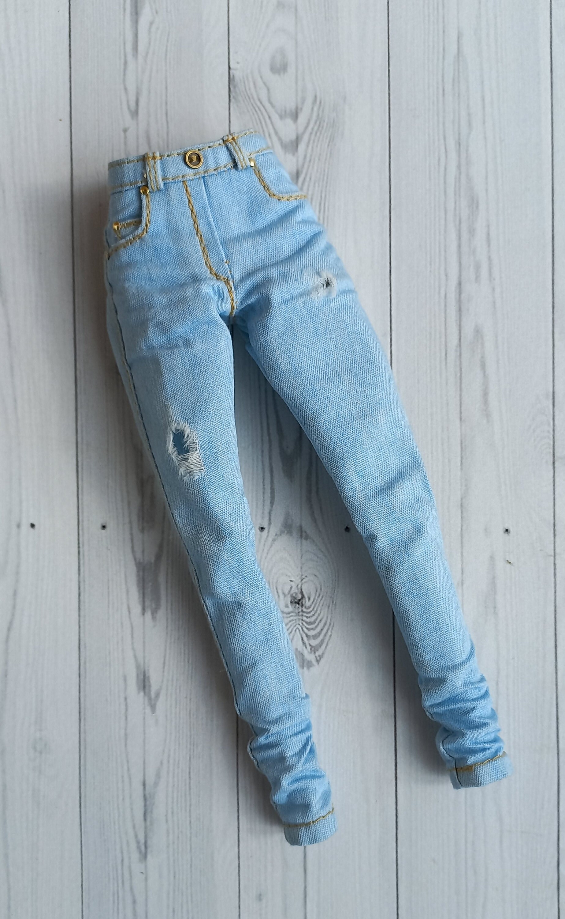 Realistic Jeans for Barbie Doll, Ripped Barbie Jeans, Denim Clothes for ...