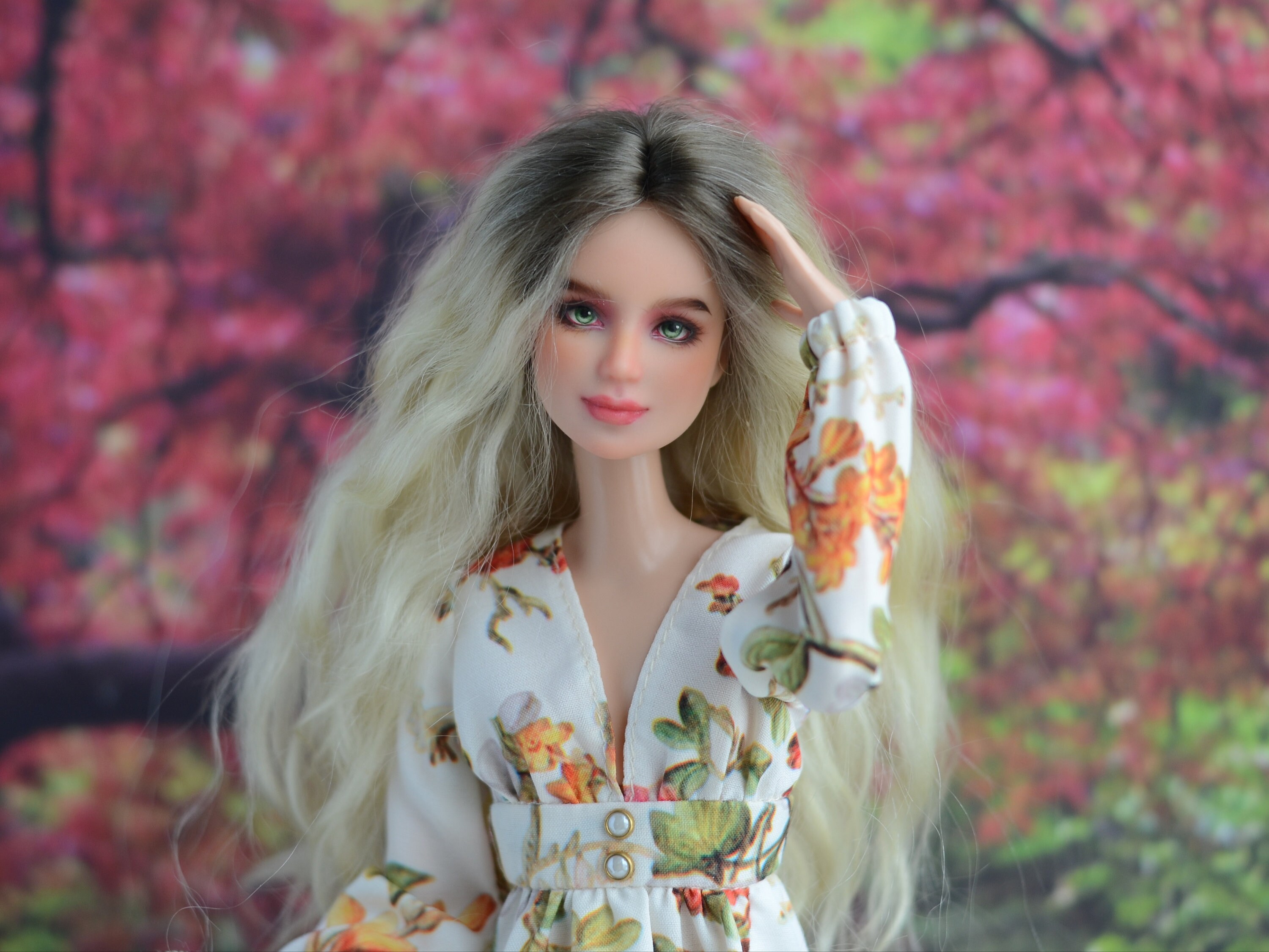 Custom Ooak Barbie Doll, Barbie Mtm Doll Fullset, Angora Goat Wig for ...