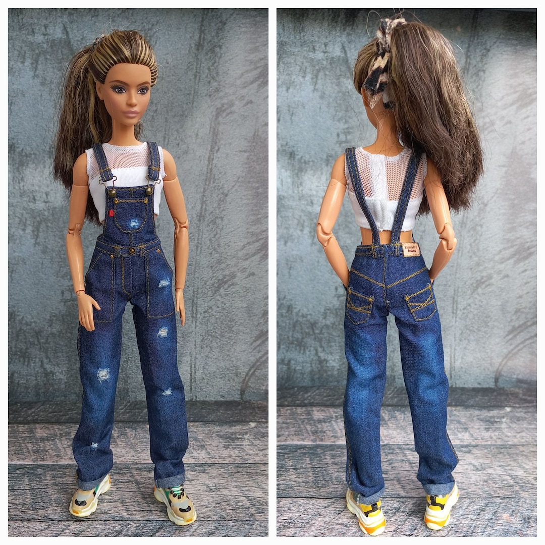 Realistic Overall for Barbie Doll, Denim Overall for Barbie Doll ...