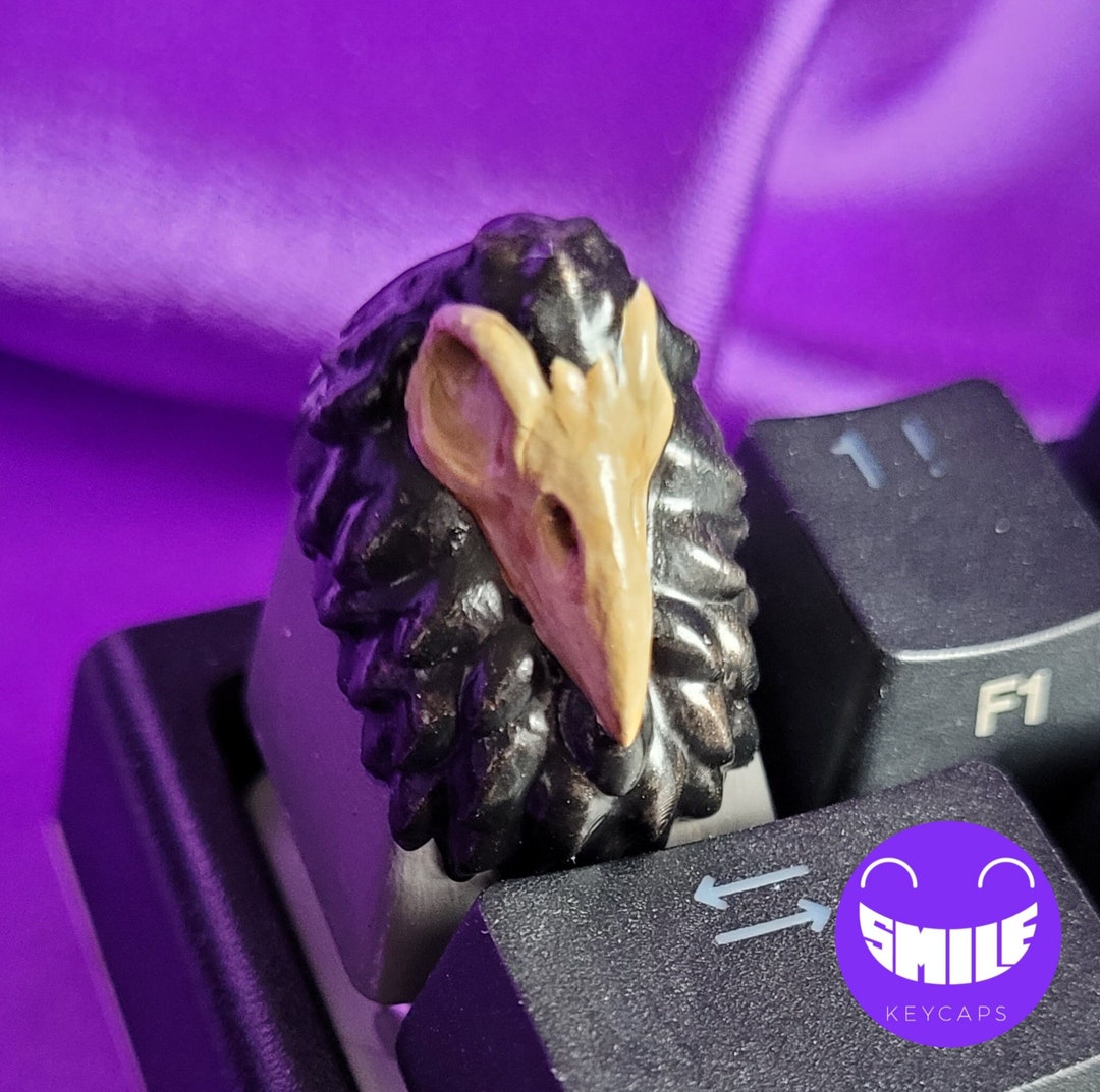 Raven Skull Keycap Smile Keycaps MX Cherry , Cawcaw, Keyboard Décor ...