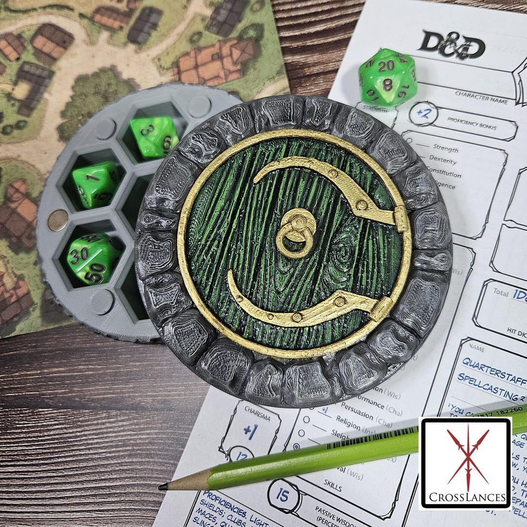Round Green Door Dice Container | Fantasy Inspired, Dungeons and ...