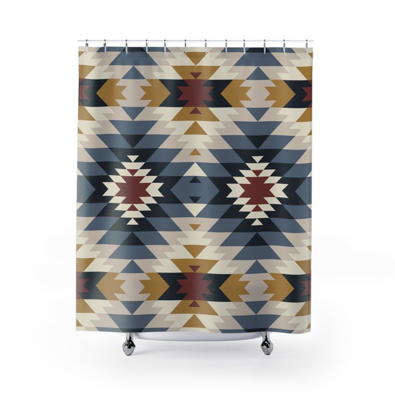 Aztec Shower Curtain Native American Decor Navajo Decor - Etsy