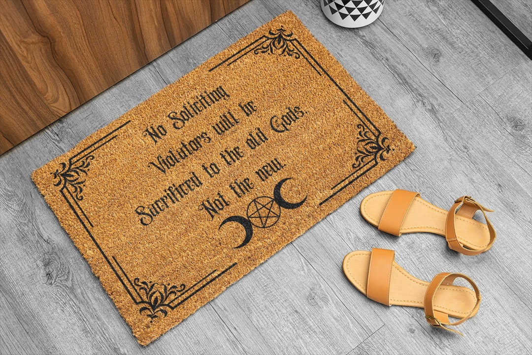No Soliciting Welcome Doormat Housewarming Gift for Goth Funny Doormat ...