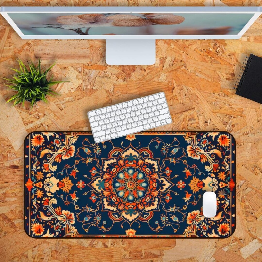 Persian Rug Desk Mat Oriental Design Turkish Rug Mat Gaming Desk Mat ...