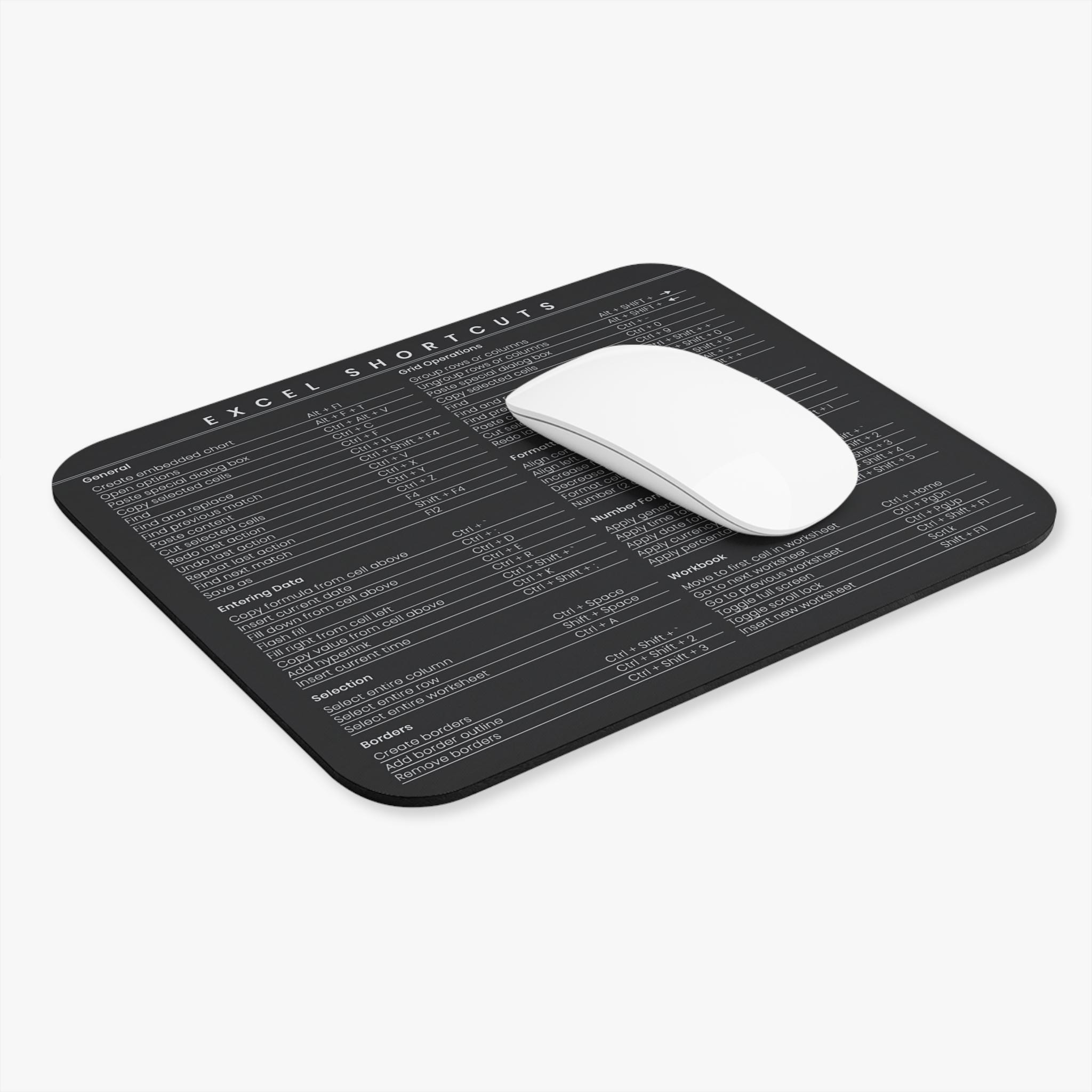 Excel Shortcuts Mousepad Coworker Gift Accountant White Elephant Gift ...