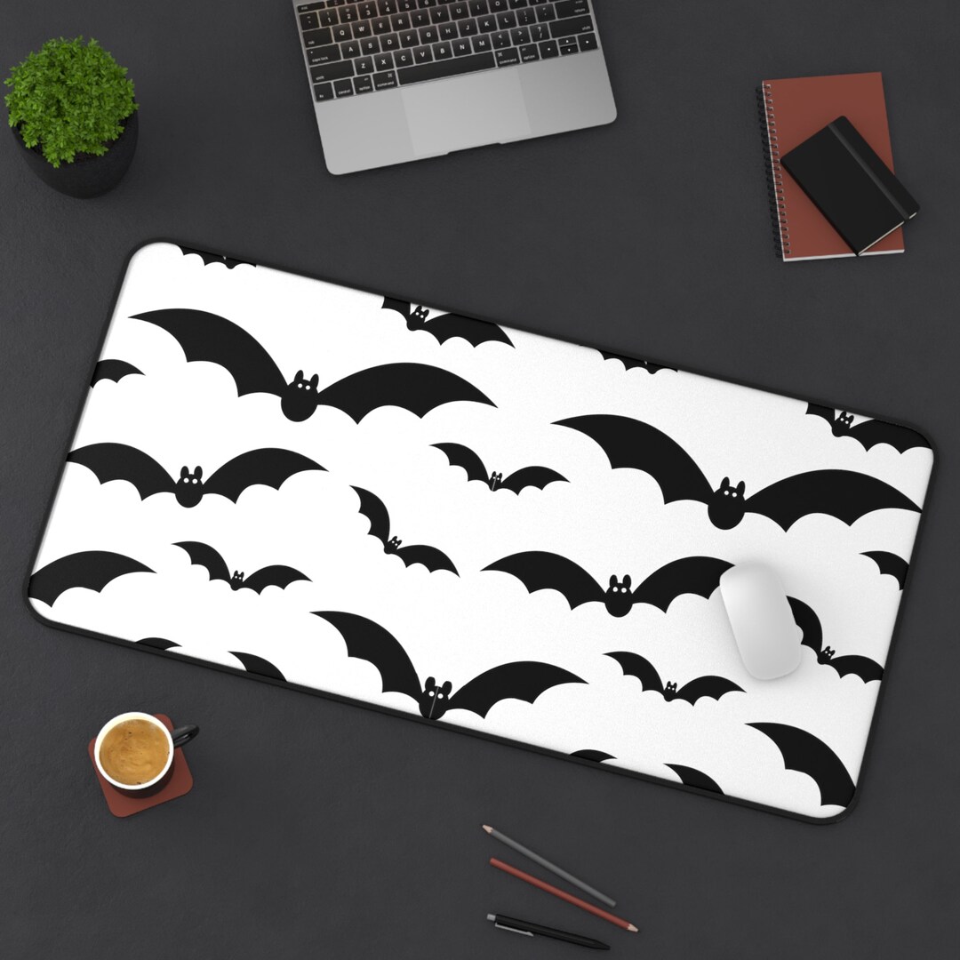 Bat Desk Mat, Elder Emo Gift, Goth Desk Mat, Metalcore, Witchy Desk Mat ...