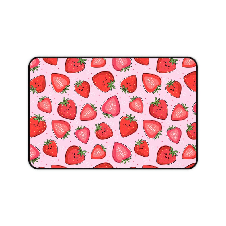 Strawberry Desk Mat Kawaii Desk Mat Cute Workspace Trendy - Etsy