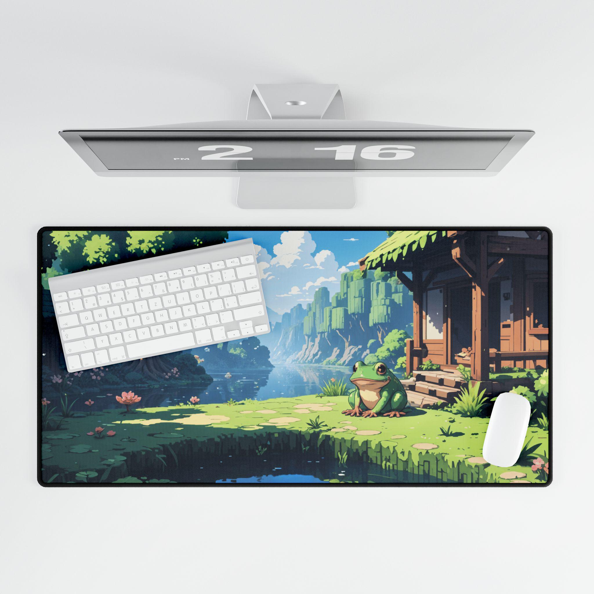 Kawaii Frog Anime Desk Mat Frog Mouse Pad Gift Cute Desk Accessories ...