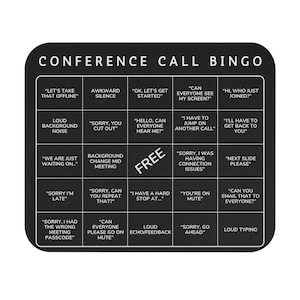 Conference Call Bingo Mouse Pad Office Gift for Coworker Desk ...