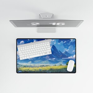 Cartoon Mountain Range Mat Lofi Desk Mat Gift for Her Anime Desk Mat ...