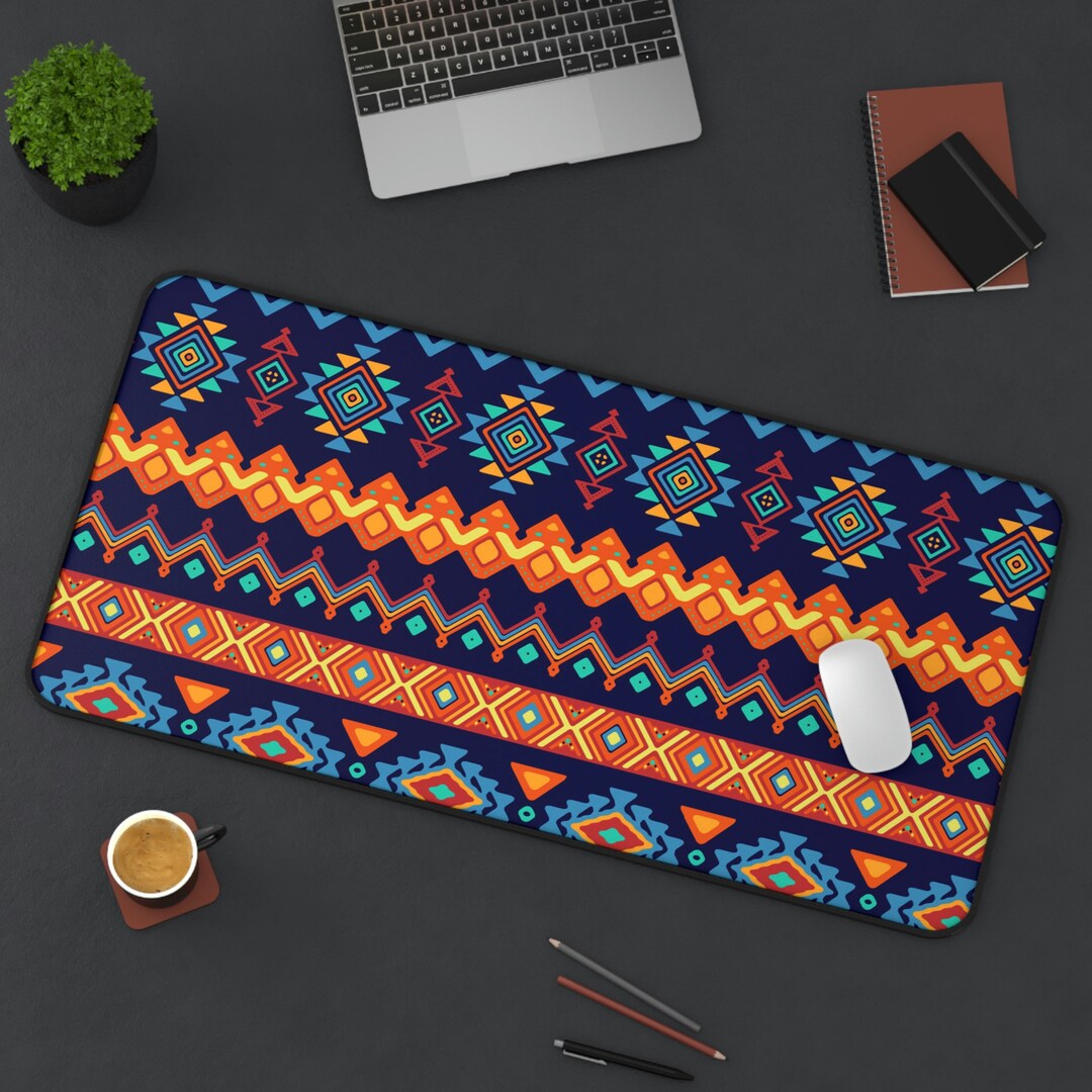 Aztec Desk Mat, Native American Desk Mat, Geometric Desk Mat, Western ...