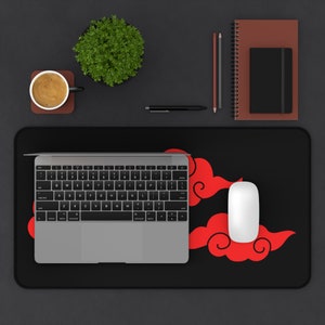 Japanese Red Kumo Clouds Desk Mat, Manga, Nihonga, Akatsuki, Anime ...
