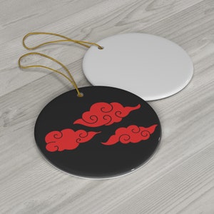 Japanese Red Clouds Ornament, Manga, Nihonga, Akatsuki, Anime Ornament ...