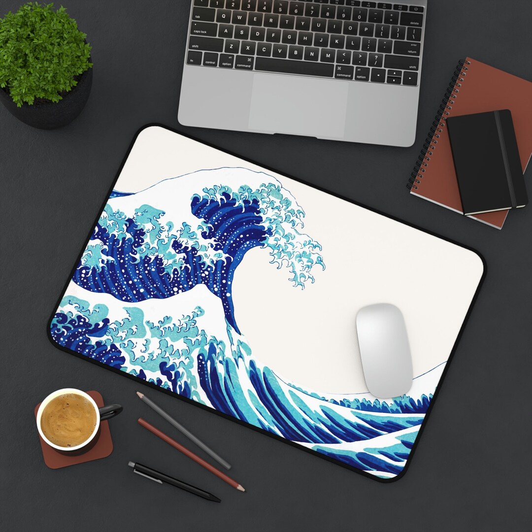 The Great Wave off Kanagawa Desk Mat, Japanese Wave Desk Mat, Japanese ...