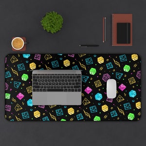 DND Desk Mat, DND Mouse Pad, D20 Dice, Gaming Desk Mat, Fantasy Gaming ...
