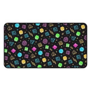 DND Desk Mat, DND Mouse Pad, D20 Dice, Gaming Desk Mat, Fantasy Gaming ...