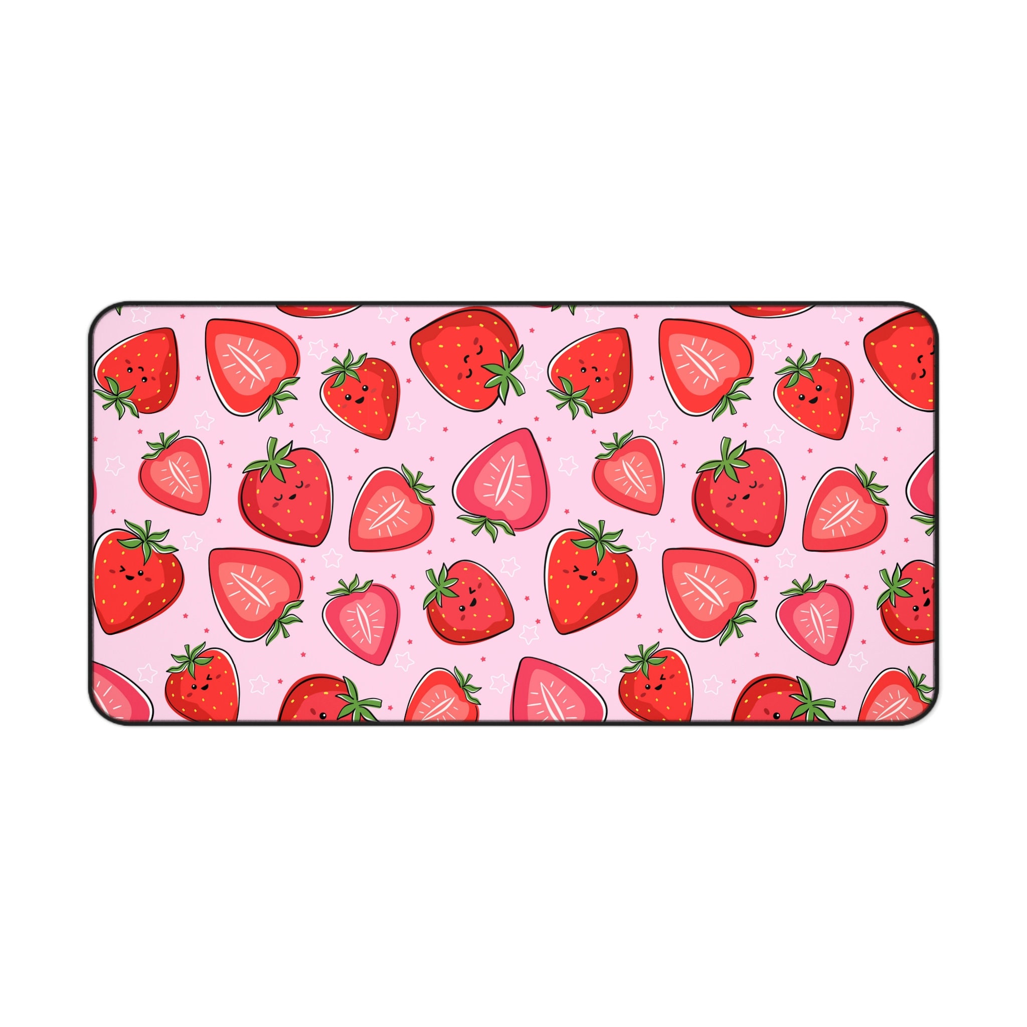 Strawberry Desk Mat Kawaii Desk Mat Cute Workspace Trendy Etsy