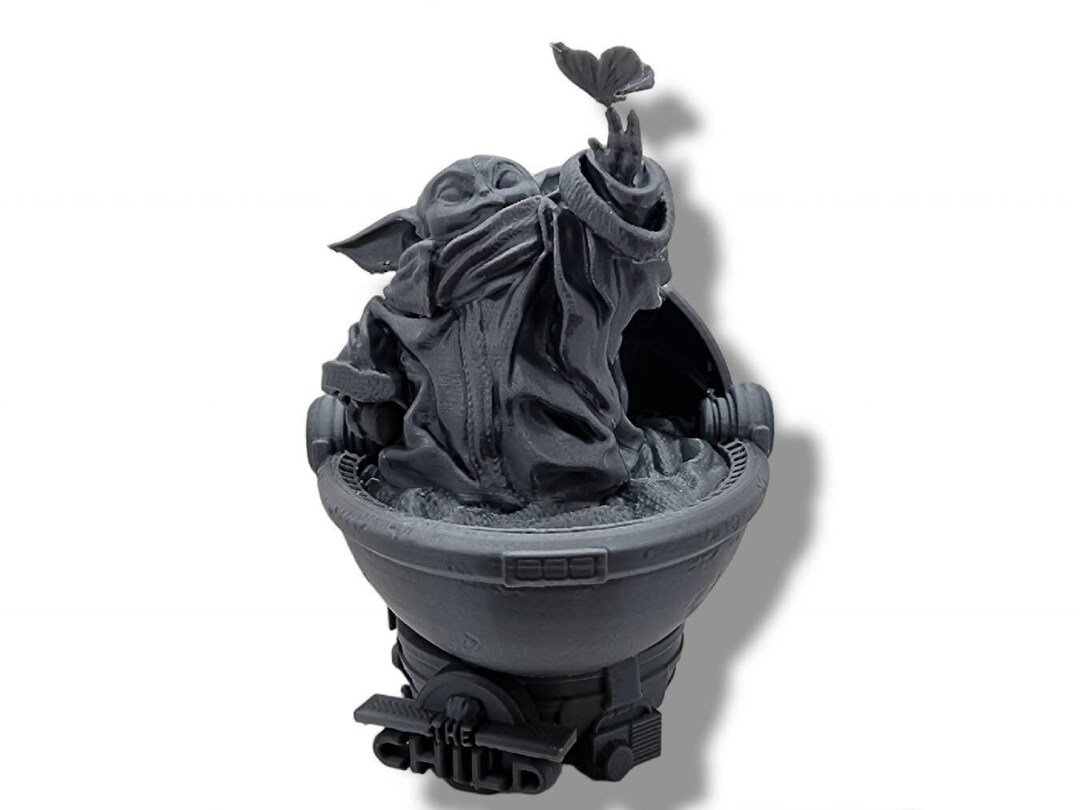 Grogu baby Yoda in His Cradle From the Mandalorian 3D Printed Model - Etsy