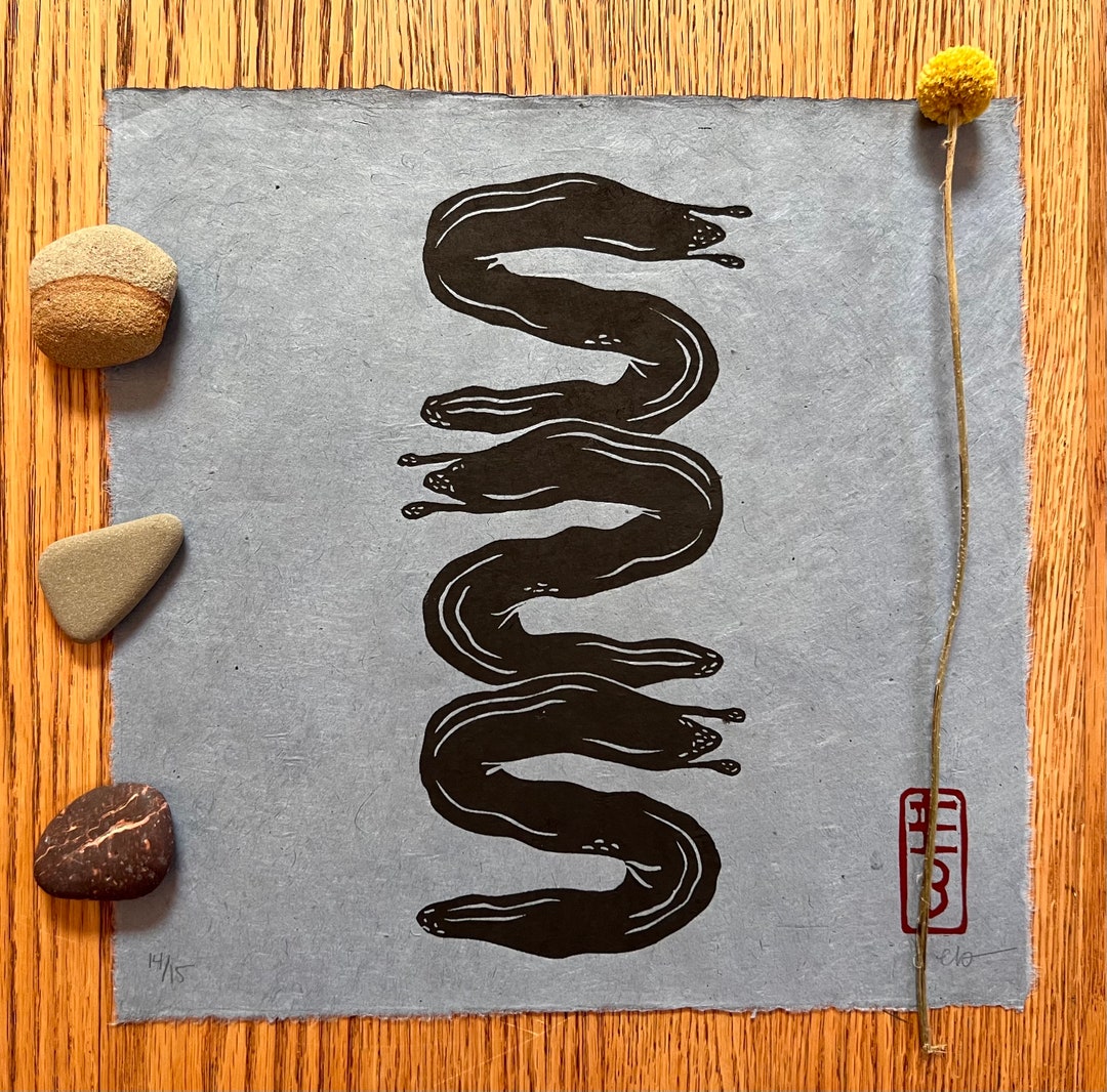 Slug | Original Linocut | Handmade Linoprint | Limited Edition | Relief ...