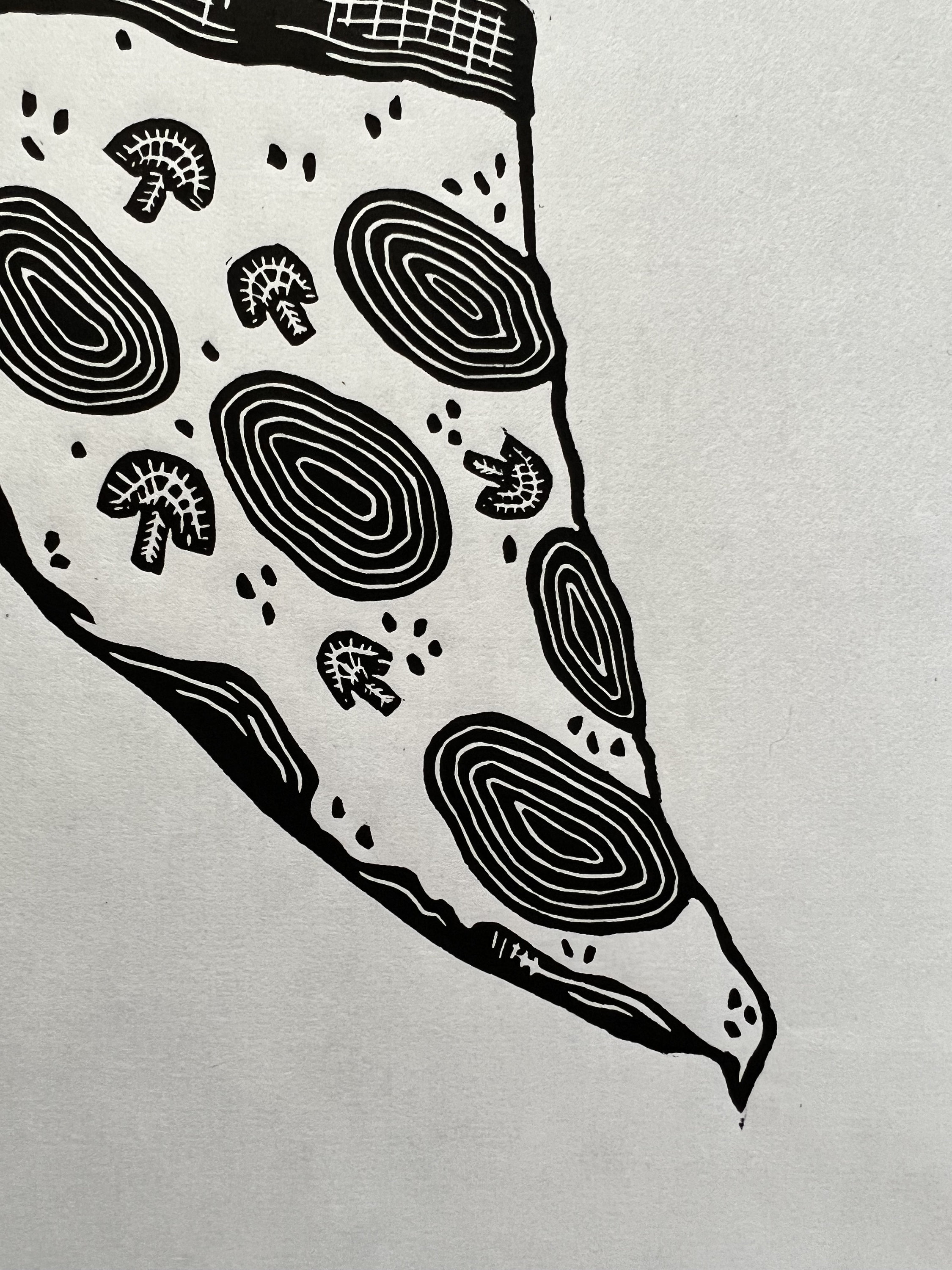 Pizza | Original Linocut | Handmade Linoprint | Limited Edition ...