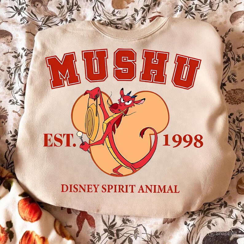 Disney Mulan Mushu Png, Disney Dragon Shirt, Orange Dragon Shirt ...