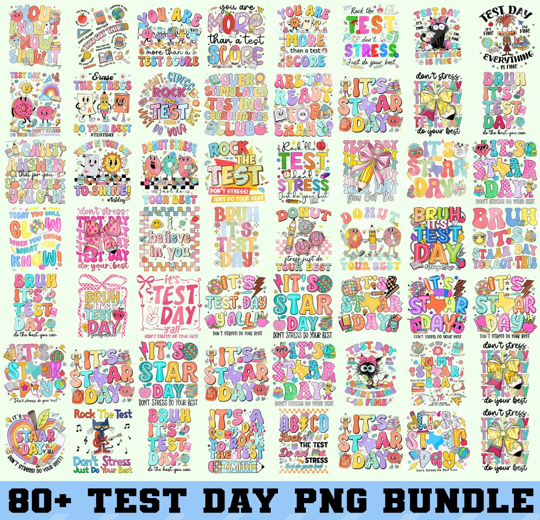 Test Day Staar Day Png Bundle, Testing Day, State Testing Png, Rock the ...