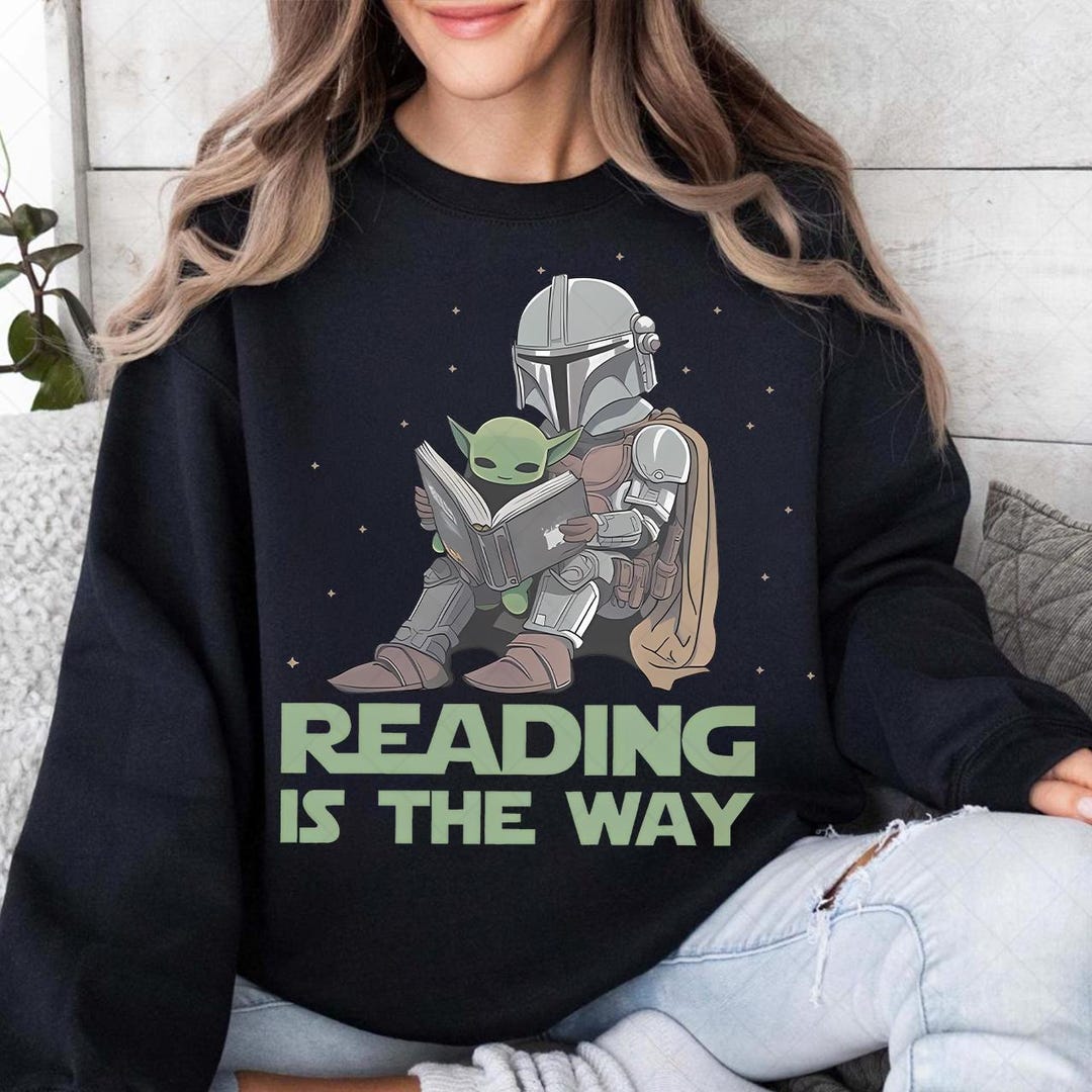 Retro Reading the Way Png, Vintage Star Wars the Mandalorian Png, Disni ...