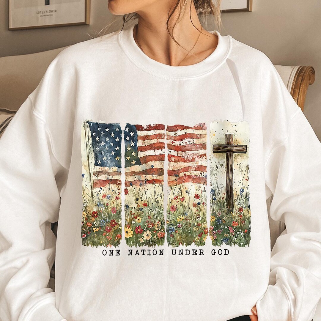 One Nation Under God PNG, 4th of July Christian Patriotic Sublimation ...