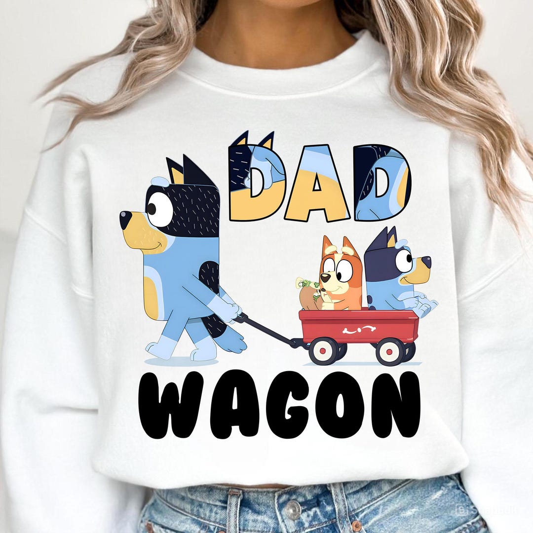 Dad Wagon PNG, Blue Dog Family Png, Blue Dog Friends Png, Blue Dog ...
