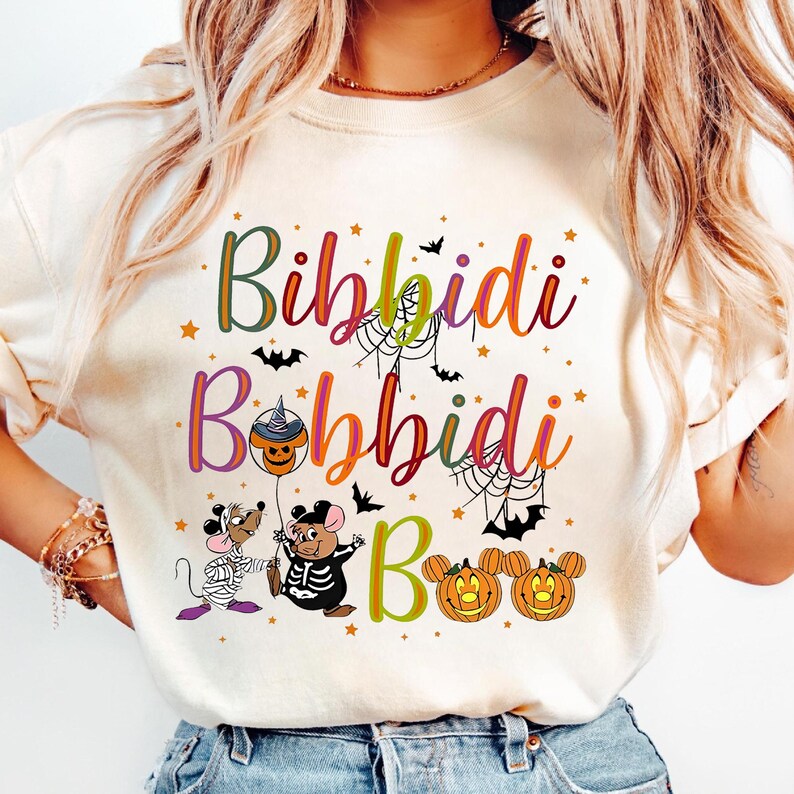 Bibbidi Bobbidi Boo Halloween PNG, Funny Cinderella Jaq and Gus Digital ...