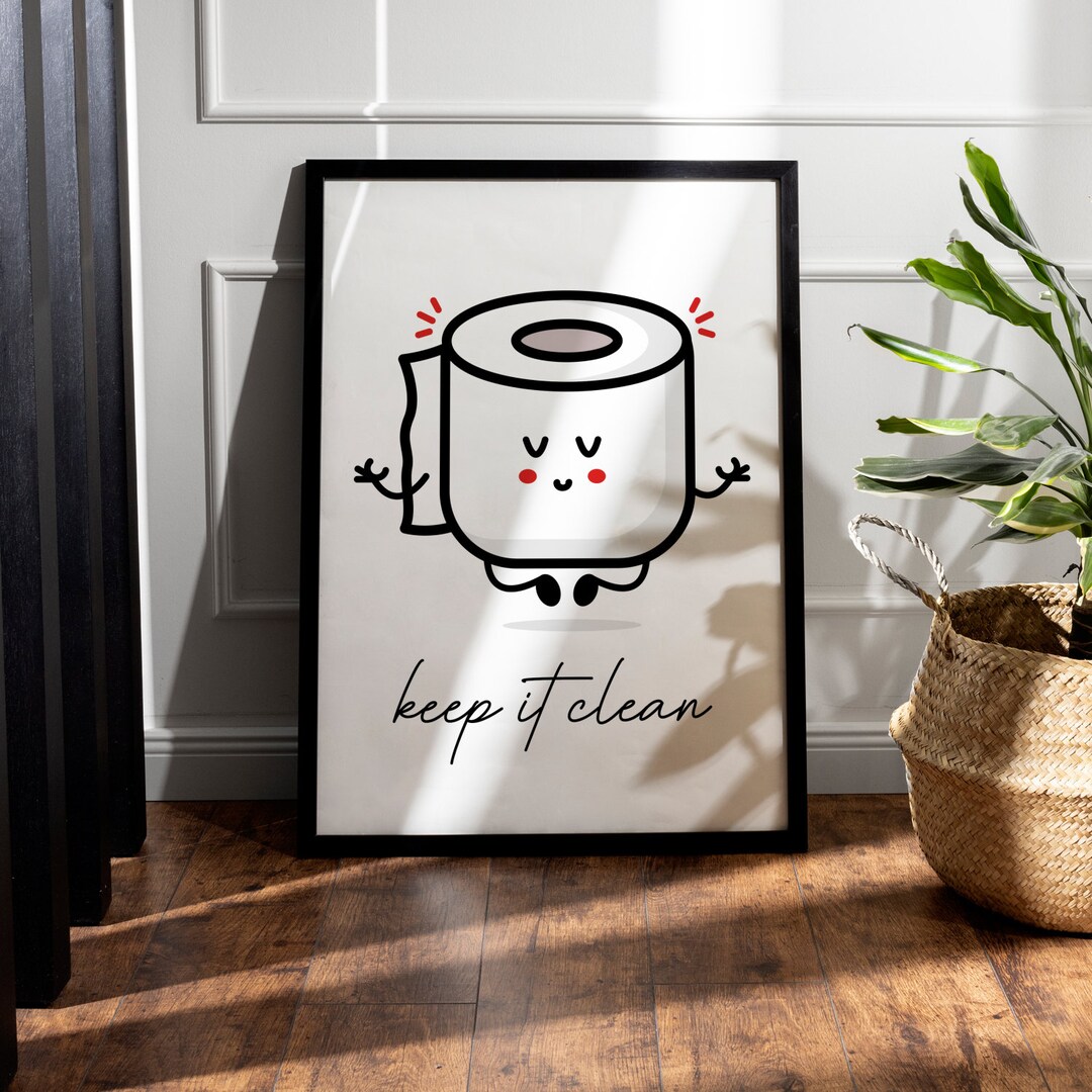 Toilet Bathroom Poster Guest Toilet Funny Minimalistic Humor Toilet ...