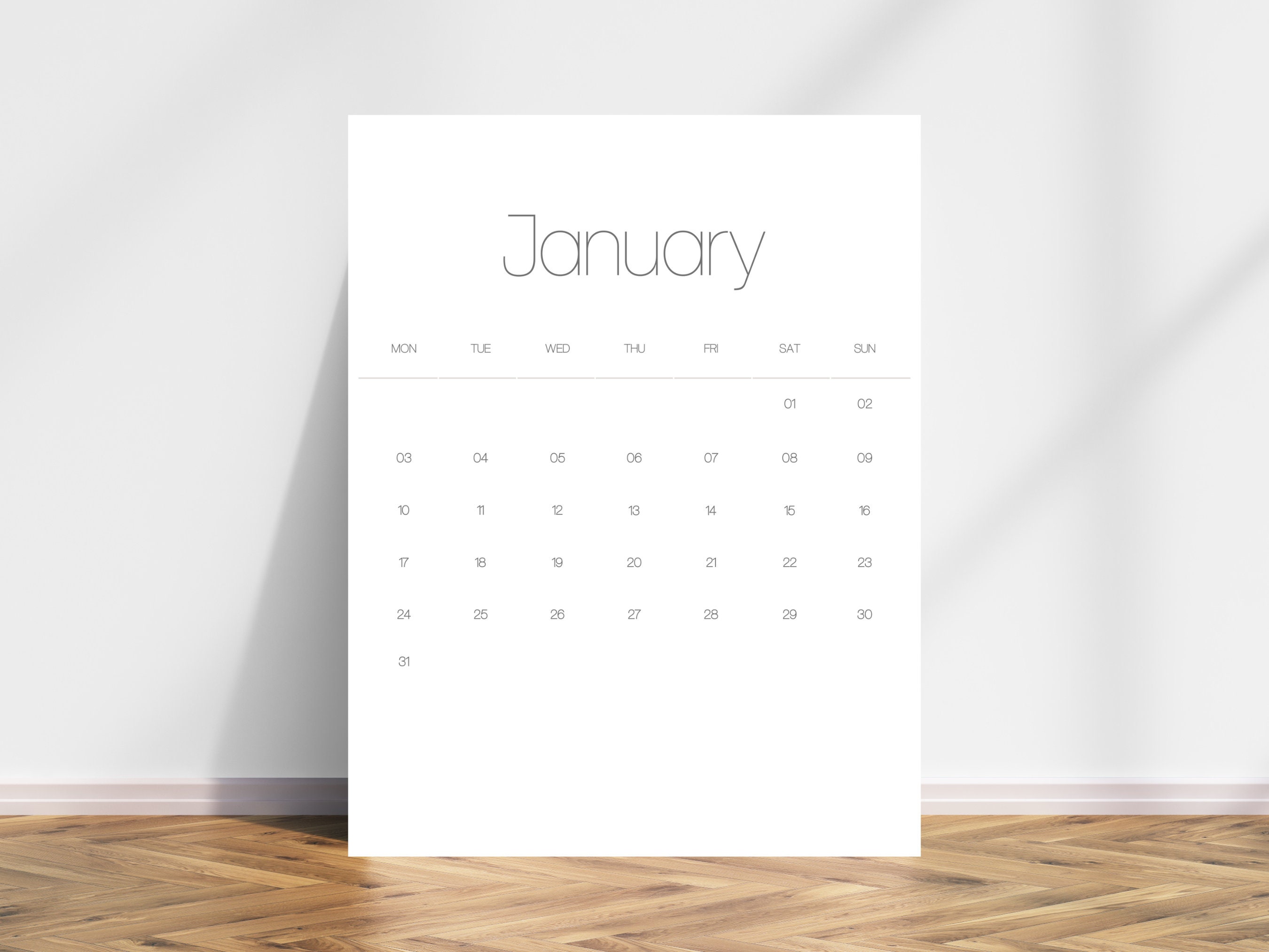 2023 Wall Calendar Printable | Year at A Glance Calendar | Monthly ...