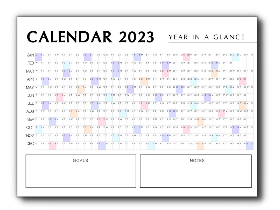 Rainbow Large 2023 Wall Calendar | Annual Planner | Yearly Planner ...