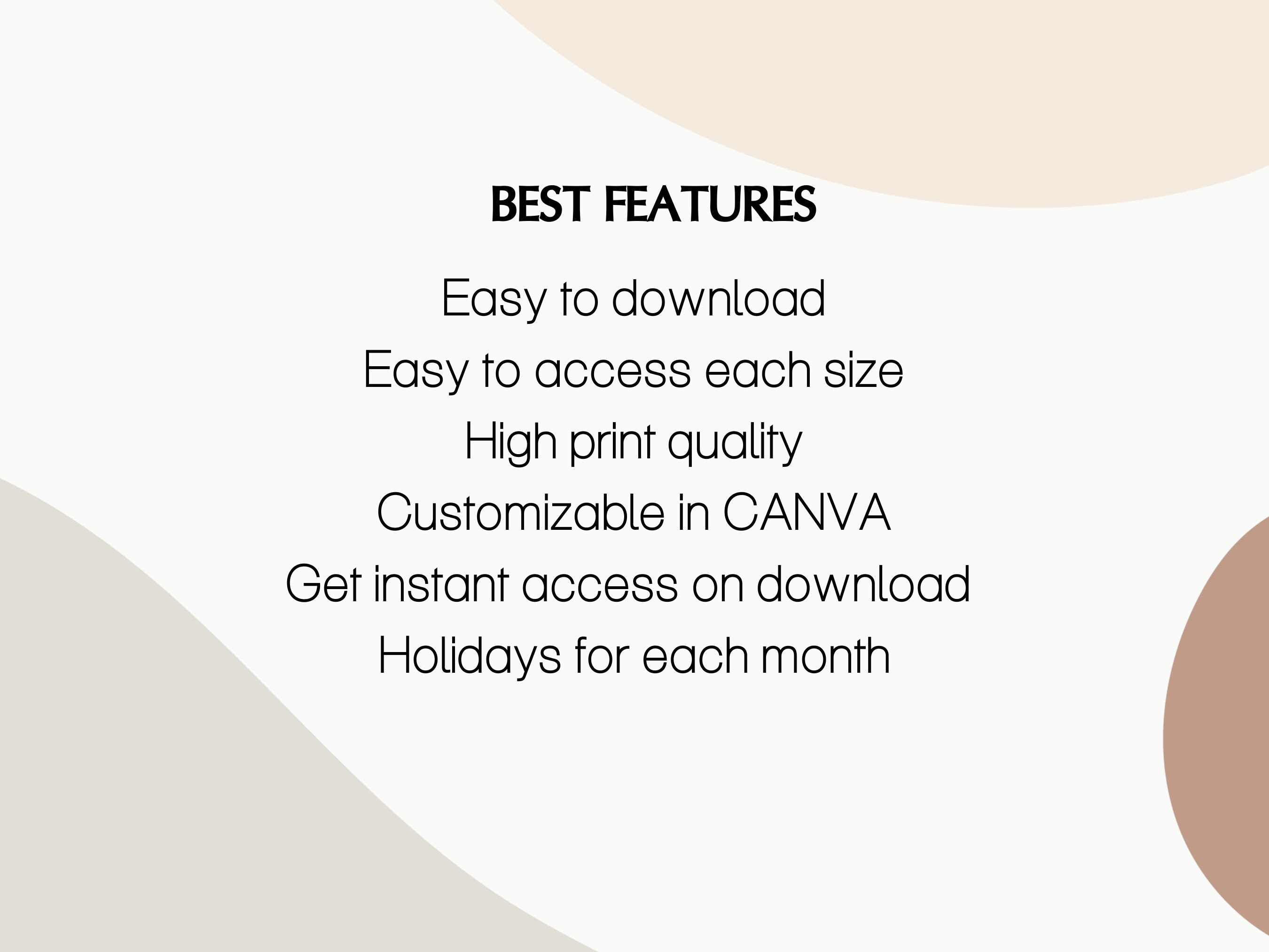 2023 Printable, Canva Customizable, Minimalist, Calendar Bundle; 8.5 ...