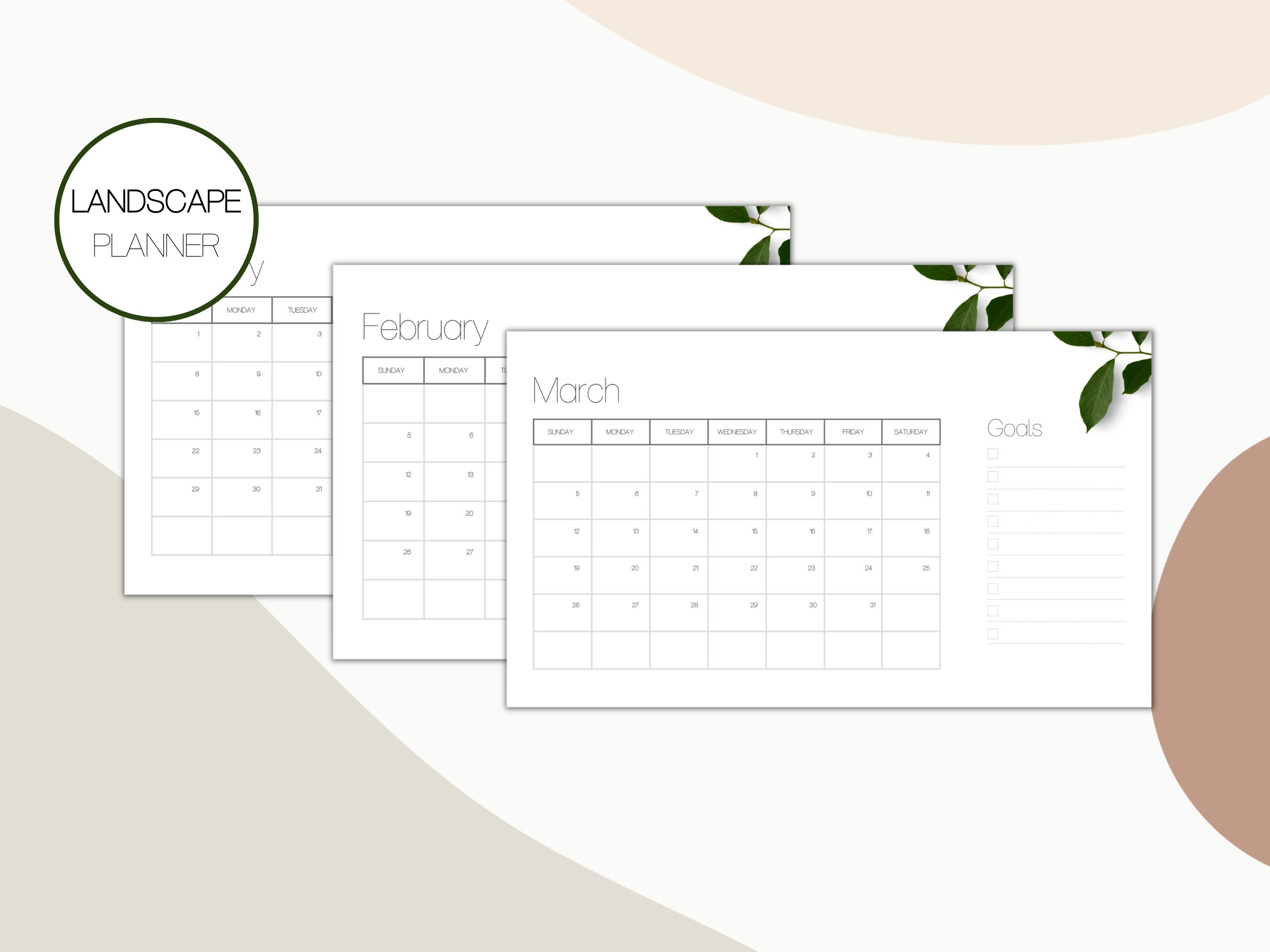 2023 Printable, Canva Customizable, Minimalist, Calendar Bundle; 8.5 ...