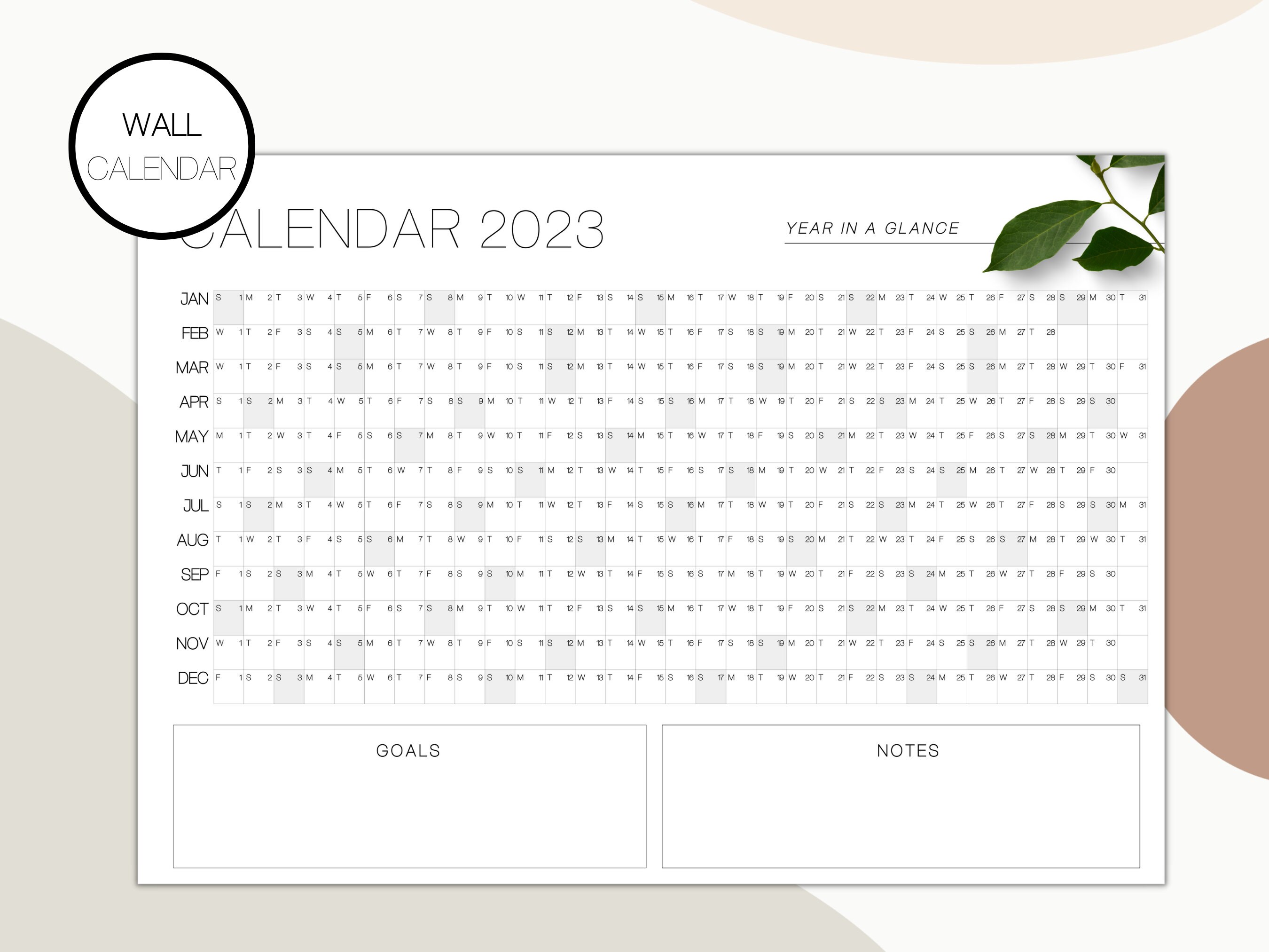 2023 Printable, Canva Customizable, Minimalist, Calendar Bundle; 8.5 ...