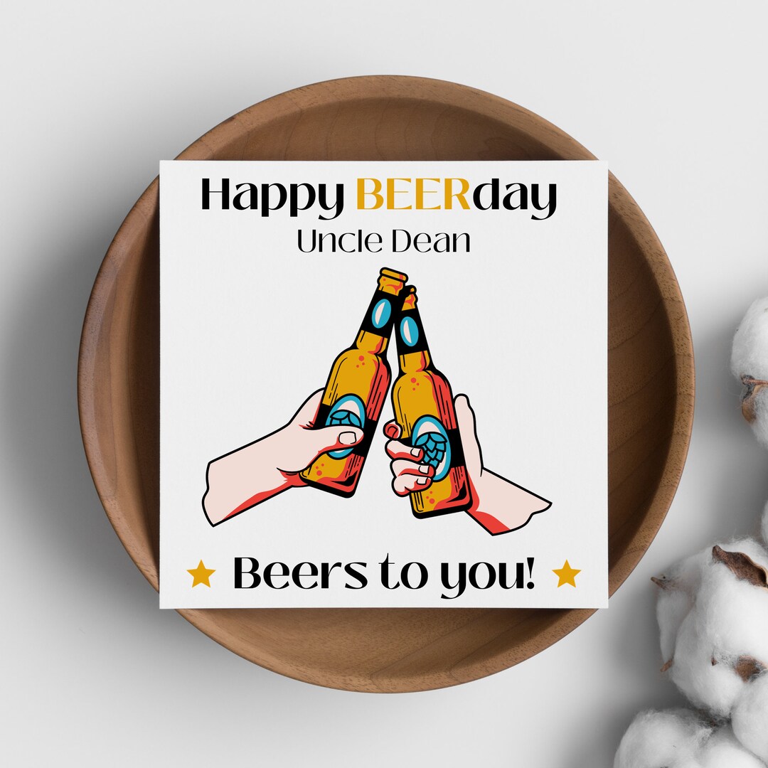 Personalised Beer Birthday Card for Uncle, Beer Birthday Card, Beer ...