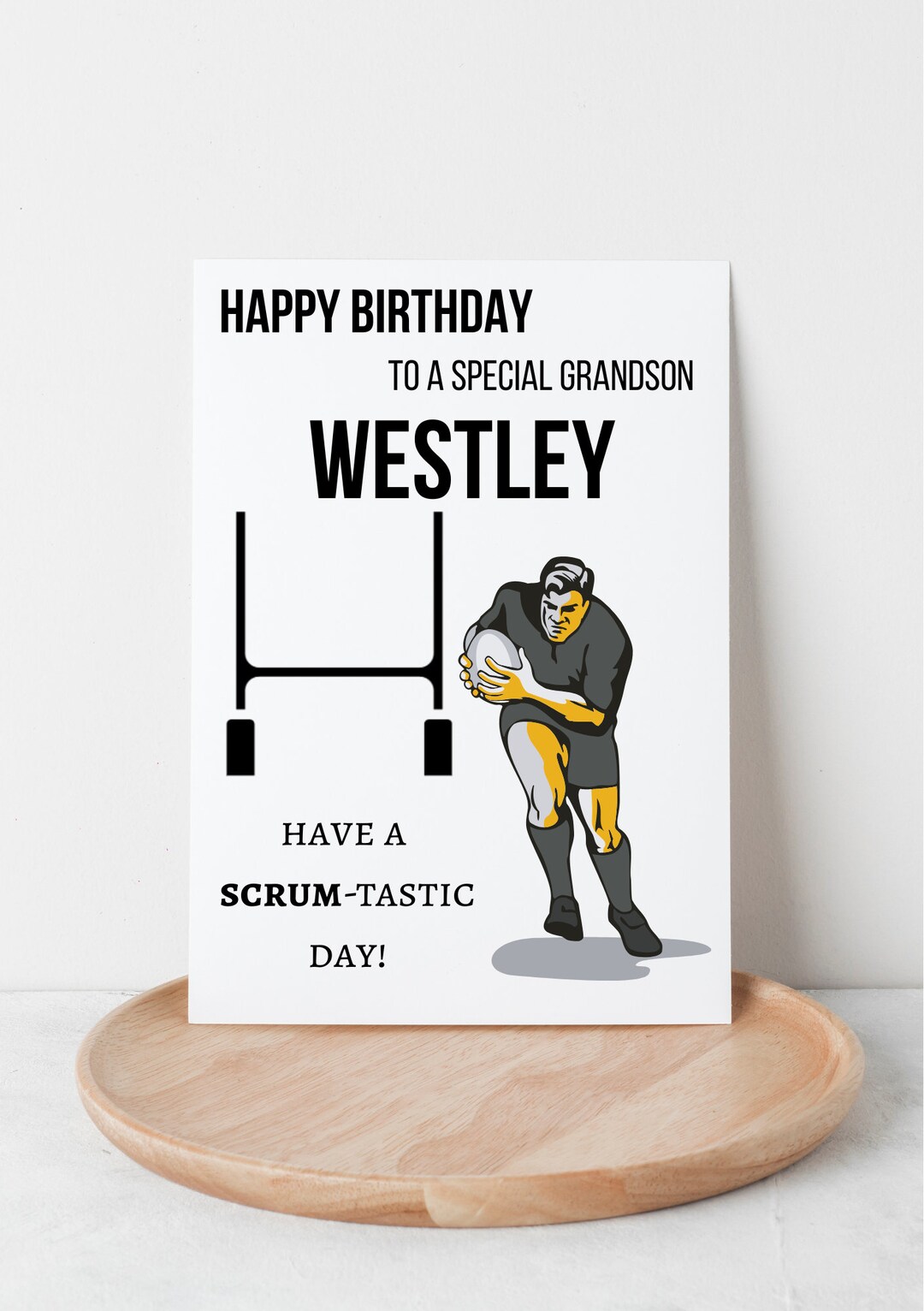 Personalised Rugby Birthday Card, Rugby Card, Rugby Birthday, Grandson ...