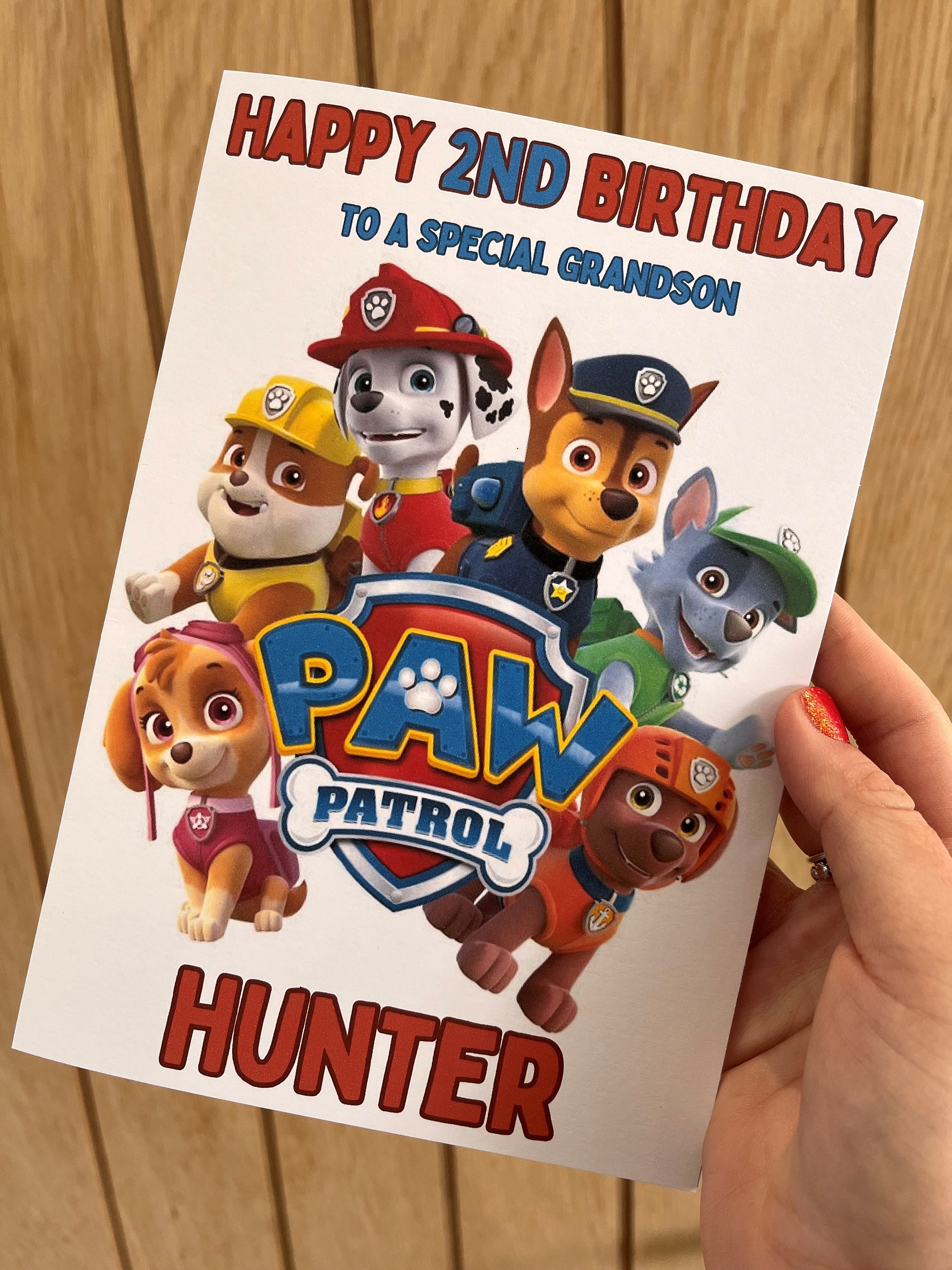 Personalised Paw Patrol Birthday Card Paw Patrol Birthday - Etsy UK
