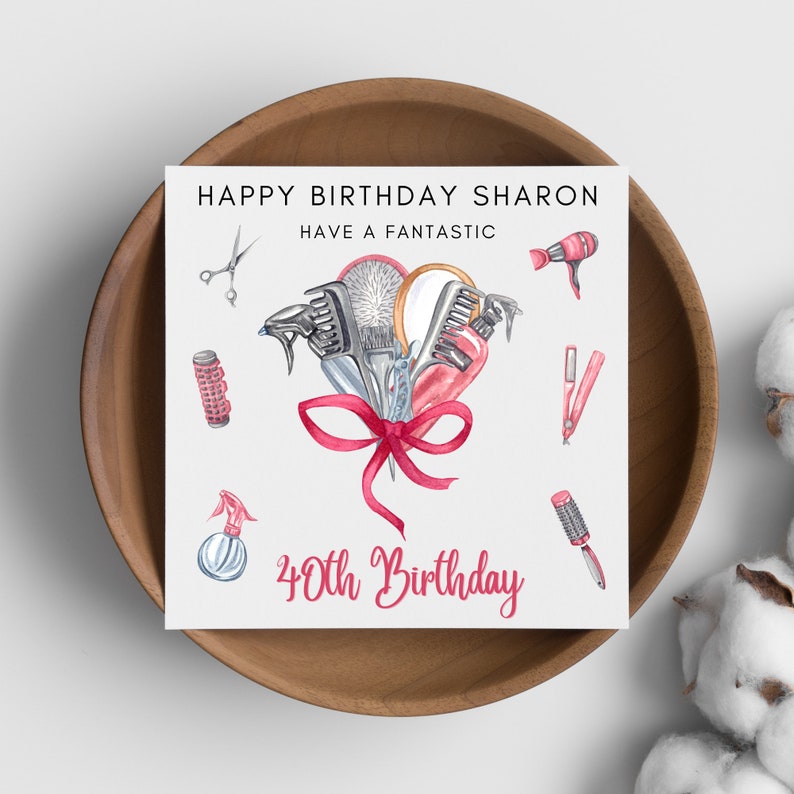 Personalised Hairdresser Card, Hairdresser Birthday Card, Hairdressing ...