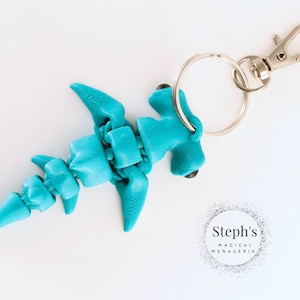 Flexible Shark 3D Print | Hammerhead Keychain | Hand-painted | Made-to ...