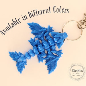 Flexible Dragon 3D Print Tiny Crystal Dragon Keychain Cinderwing3d ...