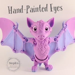 3D Printed Bat Toy | Fruit Bat With Flexible Wings | Hand-painted ...