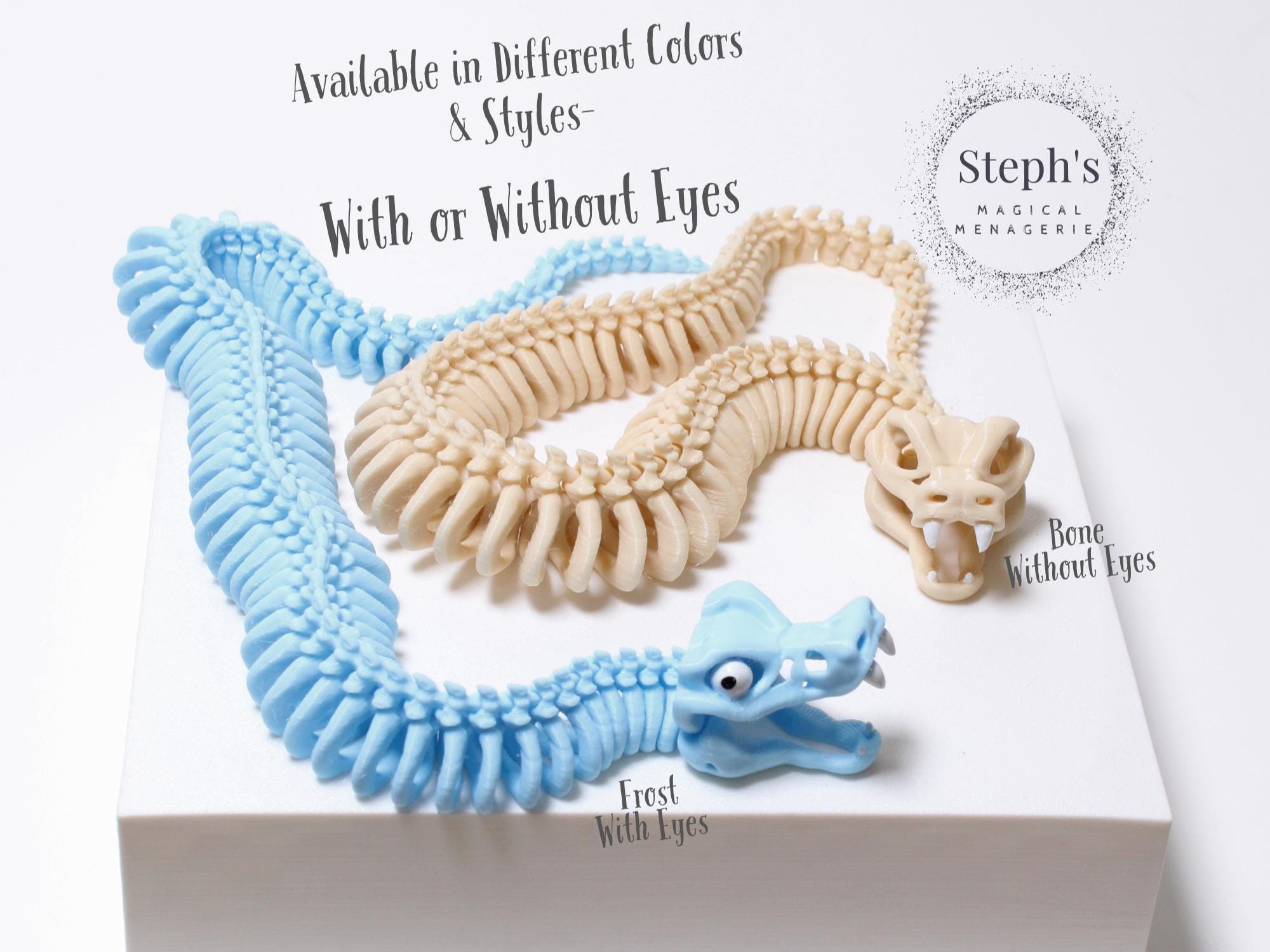 Snake Fossil | Snake Skeleton Figurine | Hand-painted | Made-to-order ...