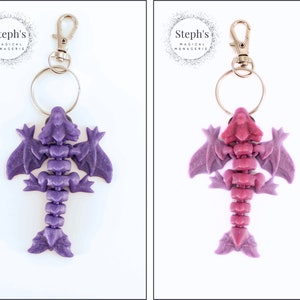 Flexible Dragon 3D Print | Tiny Wyvern Keychain | Hand-painted | Made ...
