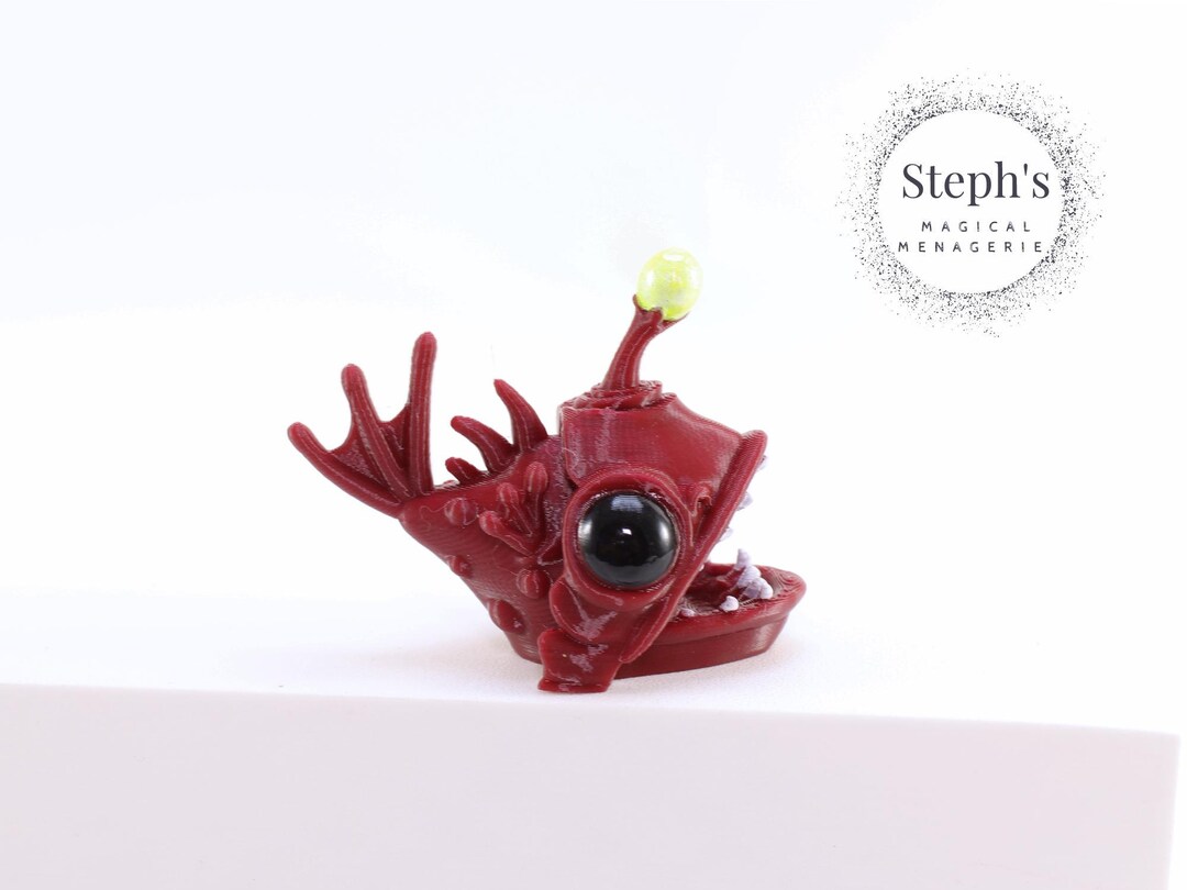 3D Printed Fish | Tiny Angler Fish | Anglerfish | Hand-painted | Made ...