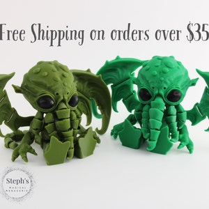 3D Printed Articulated Cryptid | Cthulhu | Hand-painted | Made-to-order ...