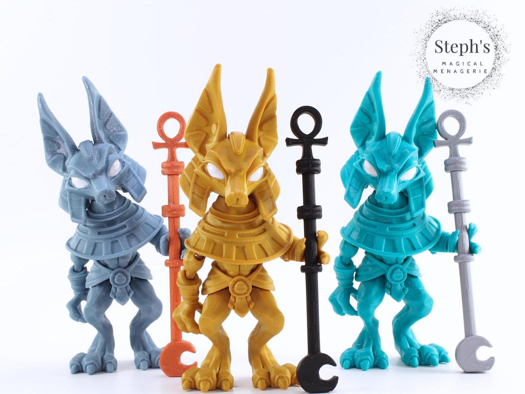 3D Printed Articulated Cryptid Anubis Jackal-headed God Made-to-order Twisty Prints Articulated ...