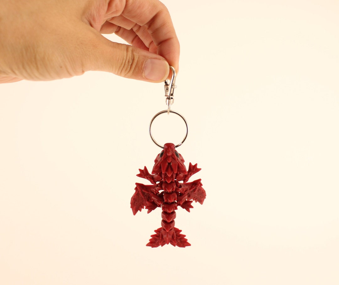 Flexible Dragon 3D Print Tiny Crystal Dragon Keychain - Etsy