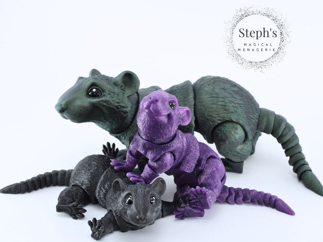 3D Printed Rat Toy | Rat | Rodent |hand-painted | Made-to-order ...